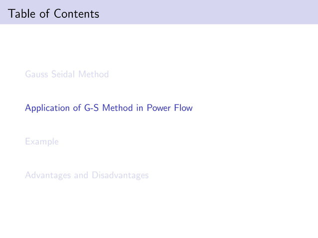Gauss Seidel Method of Power Flow | PDF