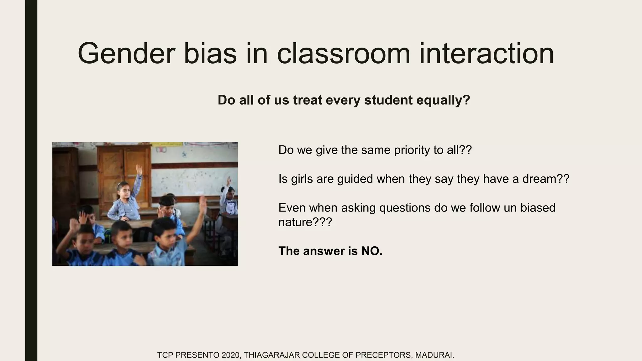 GENDER BIAS IN EDUCATION | PPTX