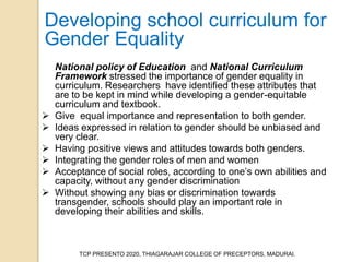 GENDER AND SCHOOL CURRICULUM | PPTX