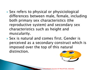 GENDER, SEX, SEXUALITY, PATRIARCHY, MASCULINITY AND FEMINISM | PPTX