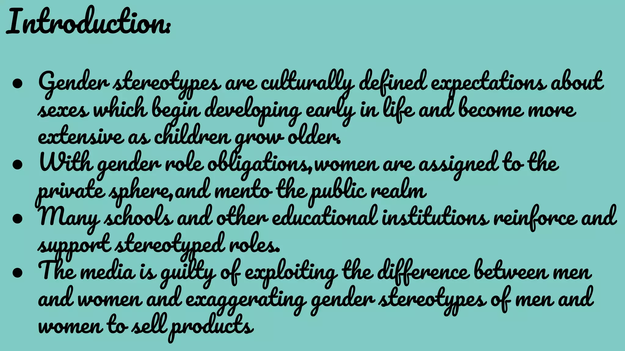 GENDER STEREOTYPES AND GENDER ROLES | PPTX