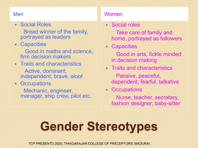 Gender Stereotypes Ppt