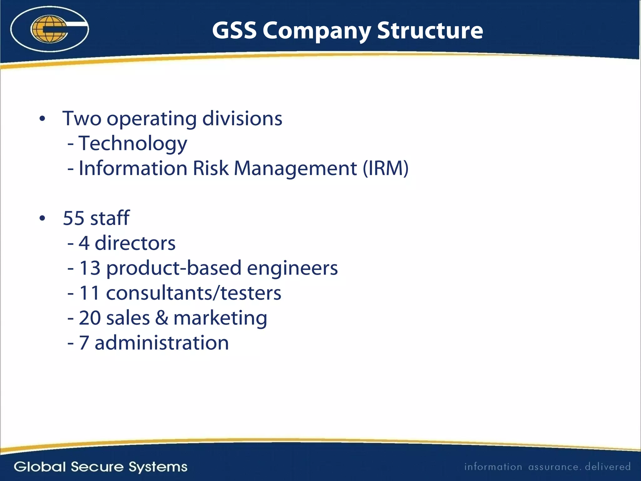 Gss Company Profile | PPT | Computing | Technology & Computing