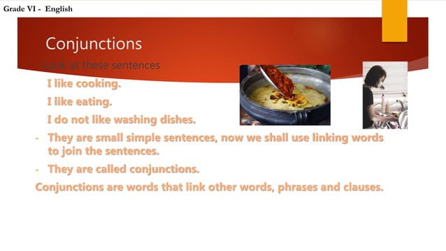 GSSE_Grade 6_CONJUNCTIONS and TRANSITION.pptx | Desserts and Baking ...