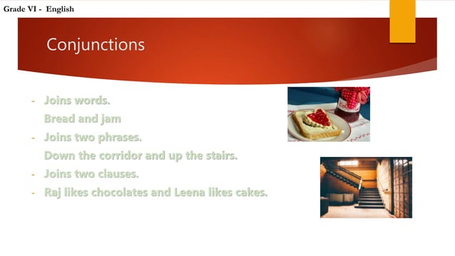 GSSE_Grade 6_CONJUNCTIONS and TRANSITION.pptx | Desserts and Baking | Food & Drink