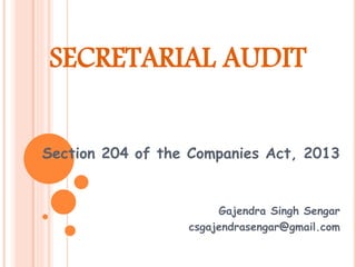 Secretarial Audit | PPTX