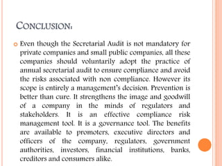 Secretarial Audit | PPTX
