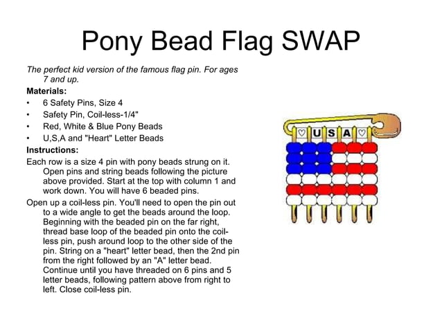 GS SWAP Guide Safety Pin SWAPs | PPT | Beadwork | Arts and Crafts