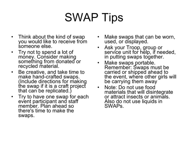 GS SWAP Guide Safety Pin SWAPs | PPT
