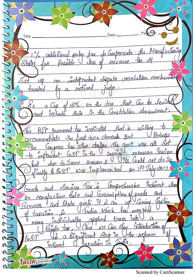 Goods and Services Tax (GST) Economics Project Class 12 CBSE | PDF