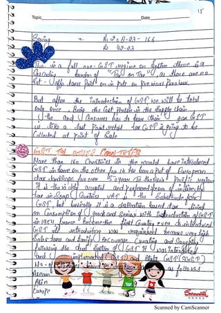 Goods and Services Tax (GST) Economics Project Class 12 CBSE | PDF