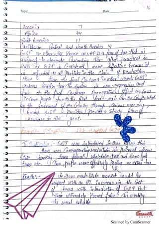 Goods and Services Tax (GST) Economics Project Class 12 CBSE | PDF