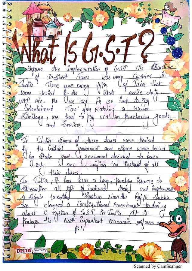 Goods and Services Tax (GST) Economics Project Class 12 CBSE | PDF