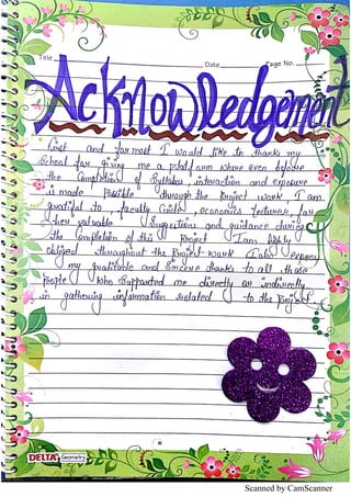 Acknowledgement For School Project Of Economics