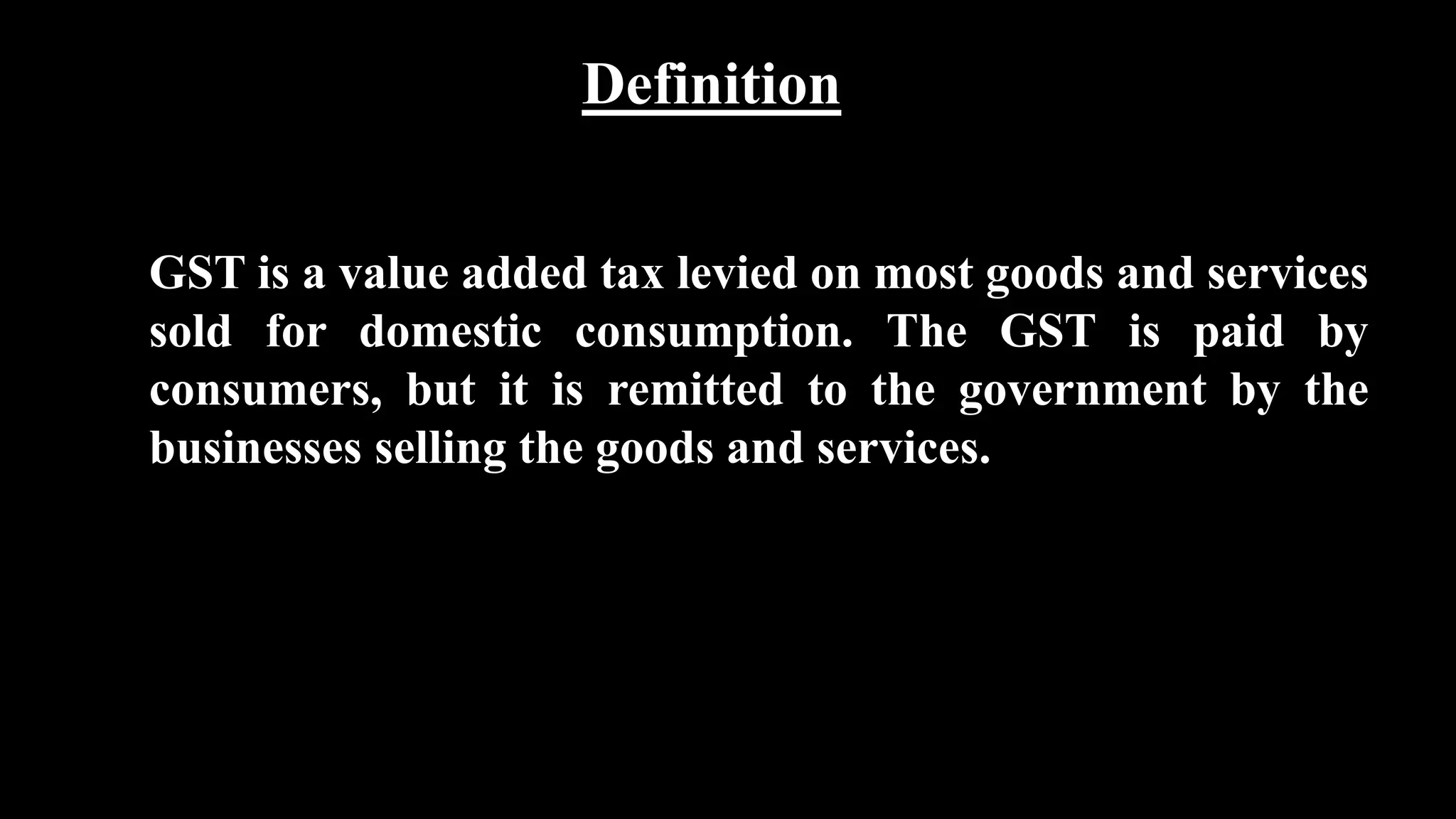 Gst, introduction, definition, advantages, disadvantages | PPTX