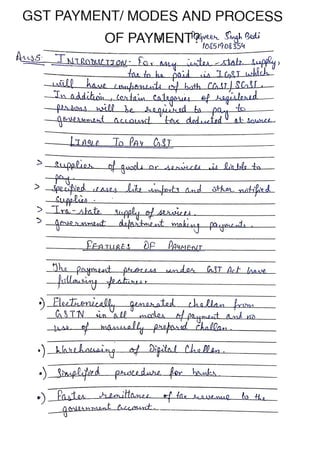 GST | B com sem 4th | Hand written Notes | by Ritish bedi #RVIRGO | PDF