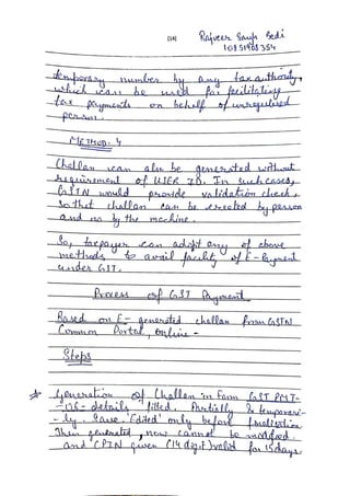 GST | B com sem 4th | Hand written Notes | by Ritish bedi #RVIRGO | PDF