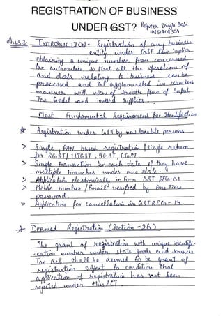 GST | B com sem 4th | Hand written Notes | by Ritish bedi #RVIRGO | PDF