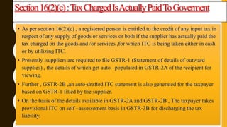 INPUT TAX CREDIT / HOW ITC IS AVAILED AND UTILIZED.pptx