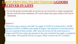 INPUT TAX CREDIT / HOW ITC IS AVAILED AND UTILIZED.pptx