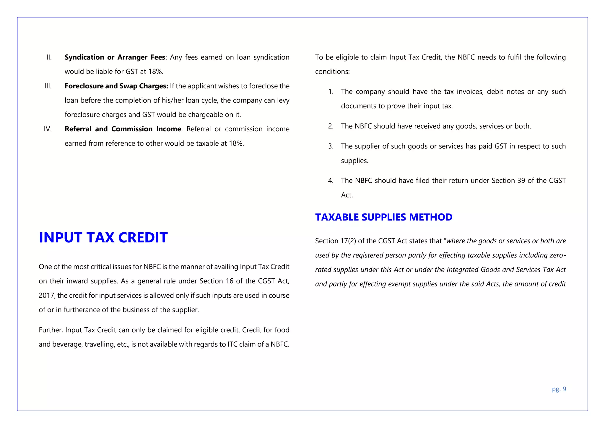 GST Applicability on NBFC's in India | PDF | Consumer Banking ...