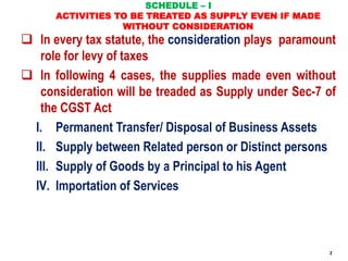 Gst Classification of Activities under 'Supply' by Mohmed Amin M ir | PPT