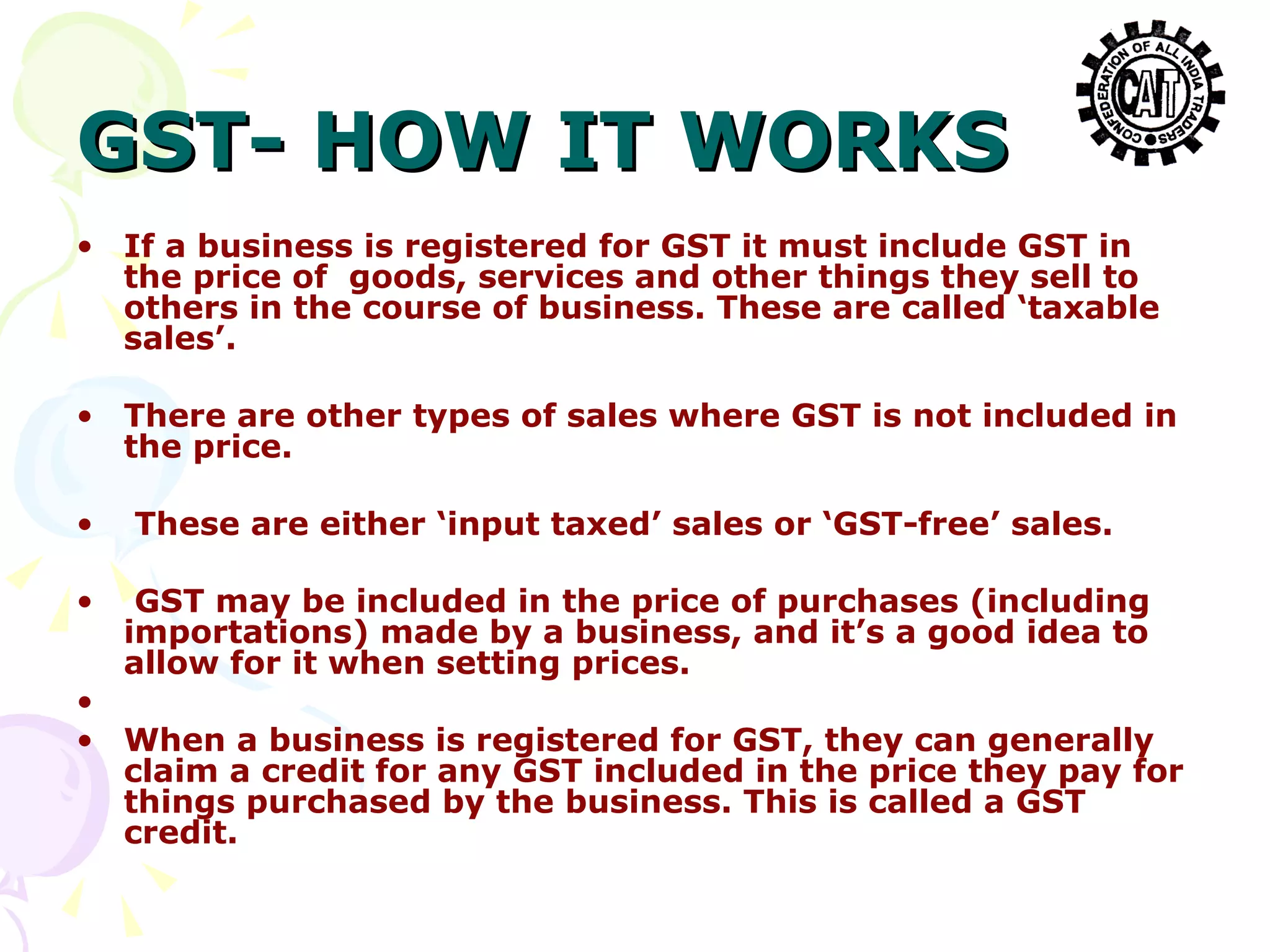 GST Power Point Presentation | PPT