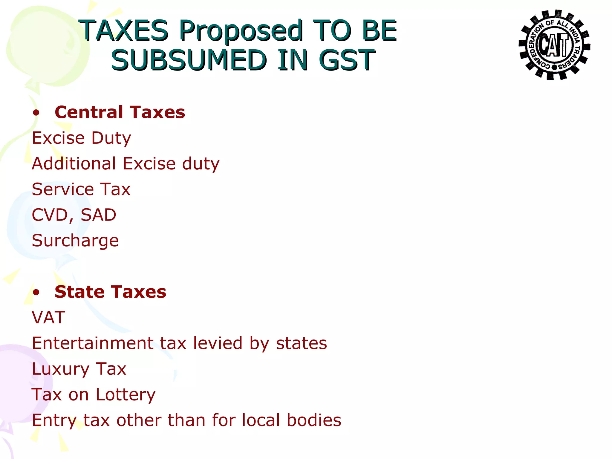 GST Power Point Presentation | PPT