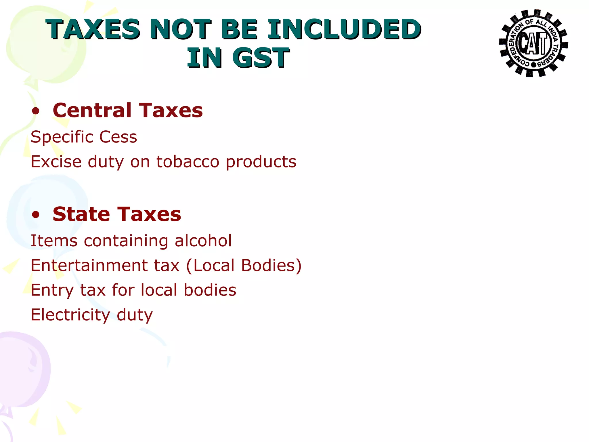 GST Power Point Presentation | PPT