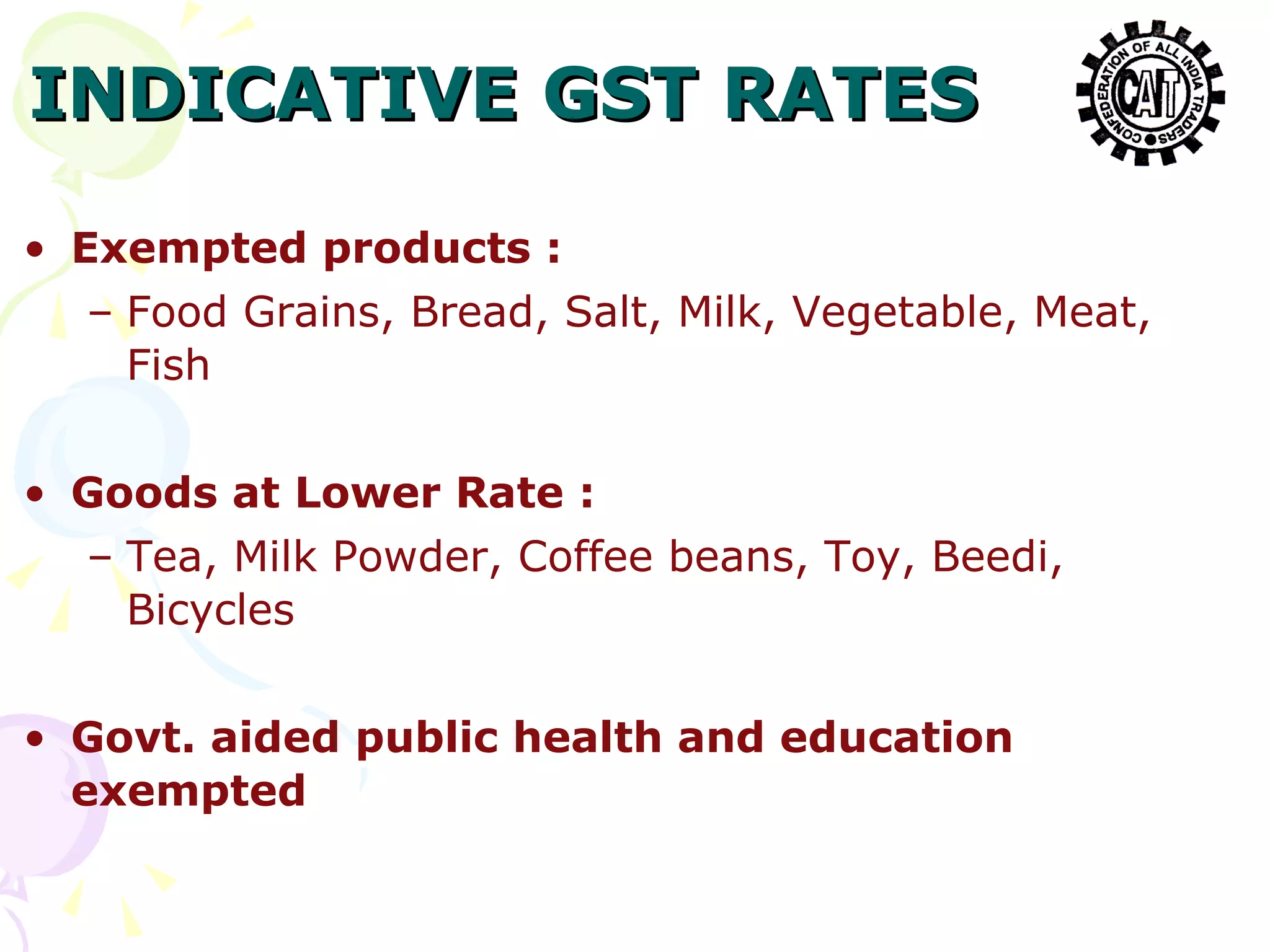 GST Power Point Presentation | PPT
