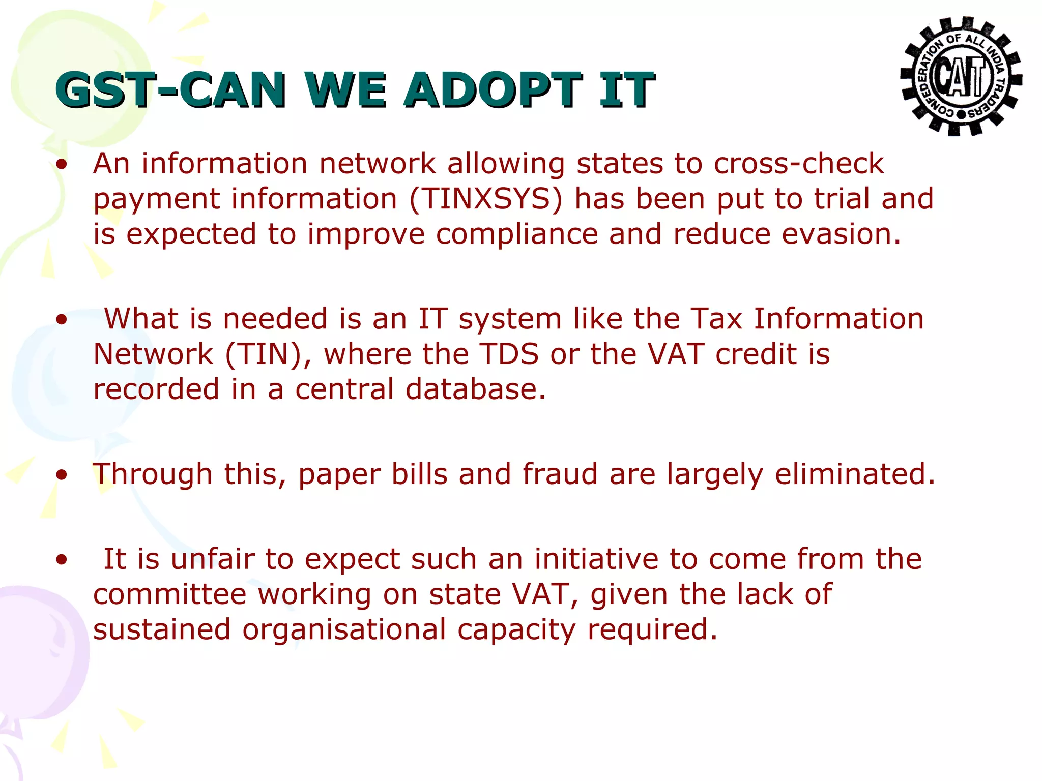 GST Power Point Presentation | PPT