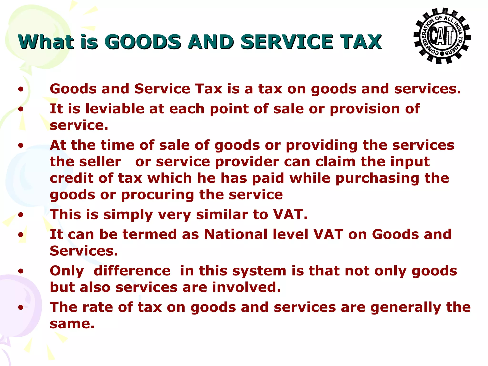 GST Power Point Presentation | PPT