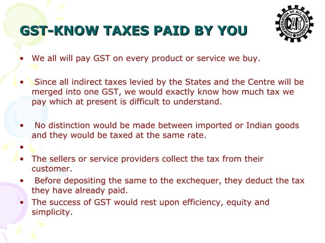 GST Power Point Presentation | PPT
