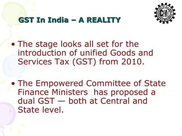 GST Power Point Presentation | PPT