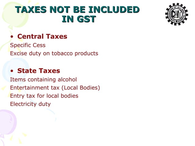 GST Power Point Presentation | PPT