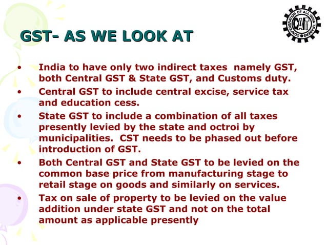 GST Power Point Presentation | PPT