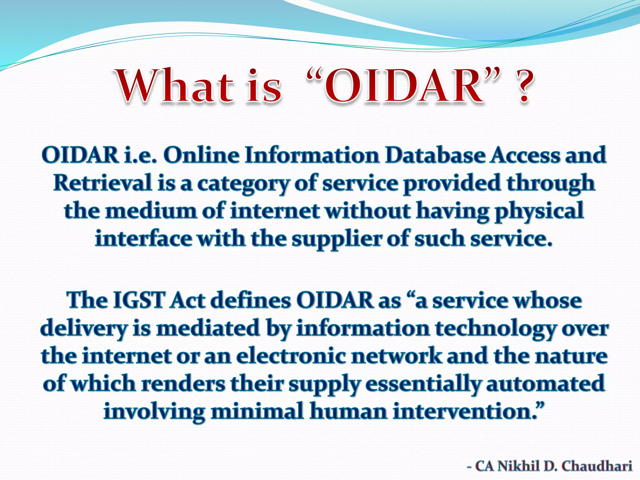GST on sale of Digital Products & Services in India - OIDAR | PPSX
