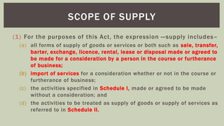 LEVY AND COLLECTION OF GST – Scope of Supply - Schedule I, II & III | PPTX
