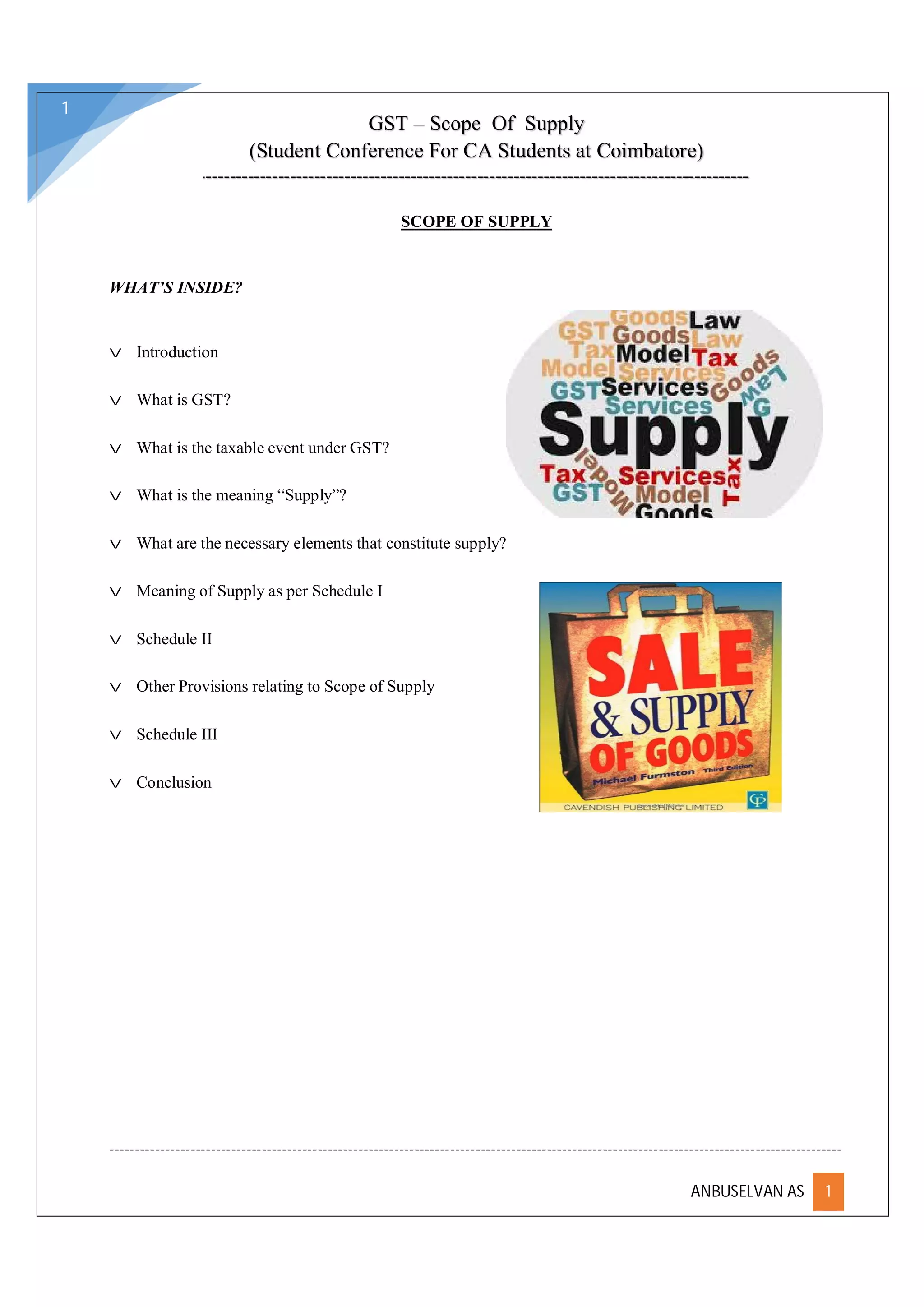 GST - Scope of Supply | PDF