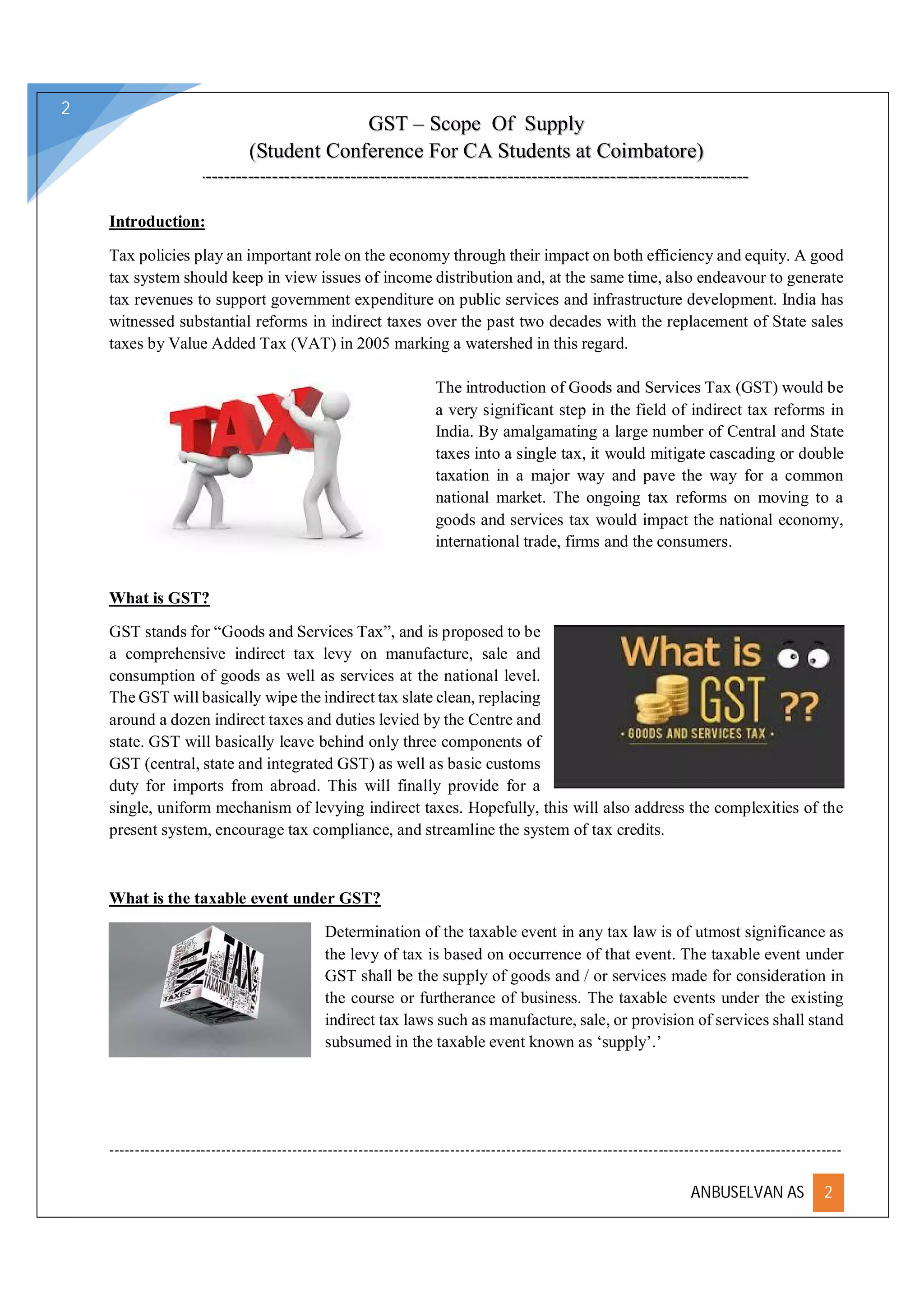 GST - Scope of Supply | PDF