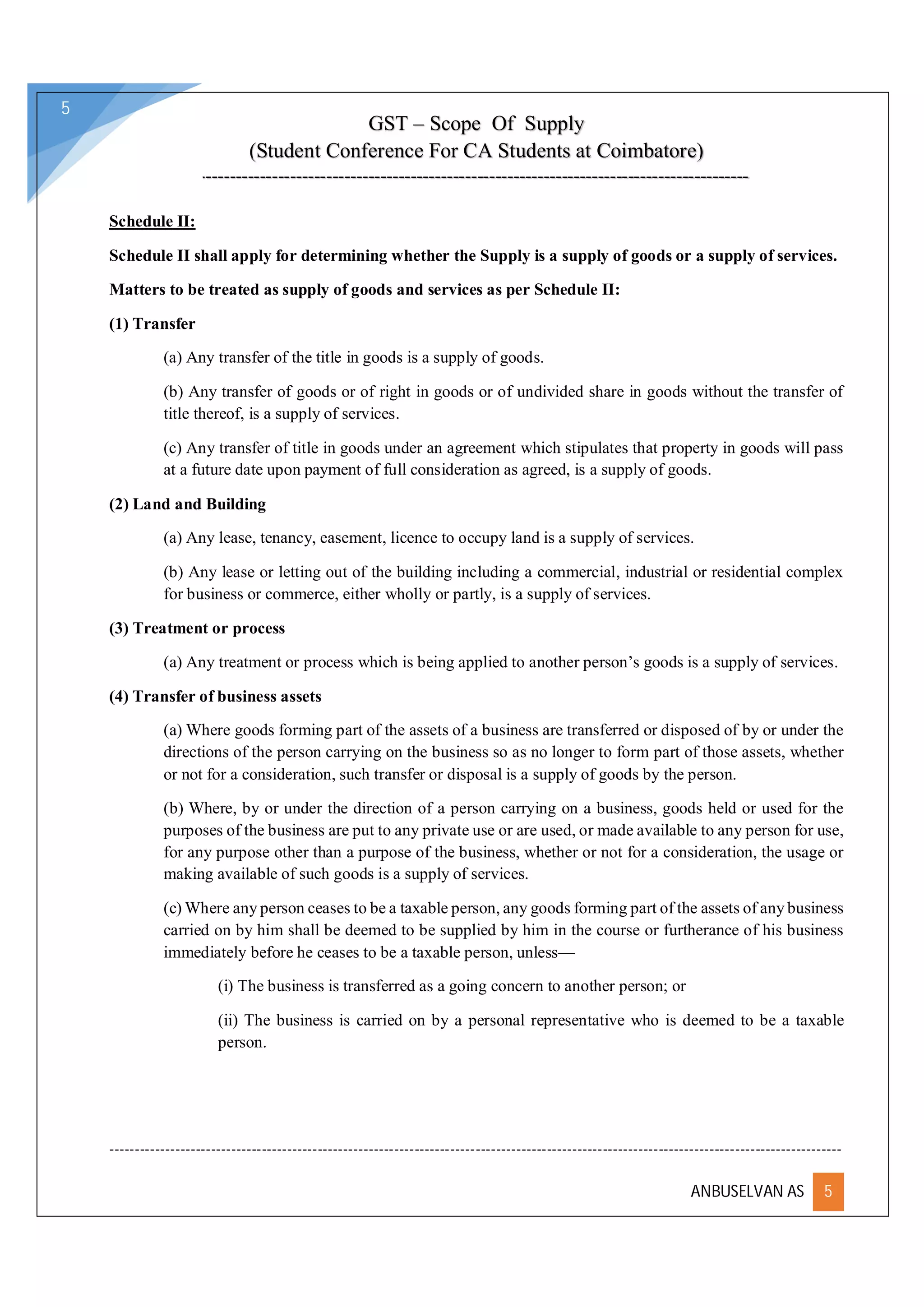 GST - Scope of Supply | PDF