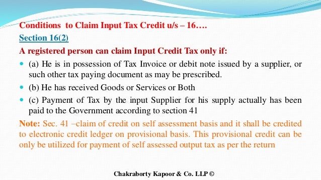 Gst Section 16 Input Tax Credit Eligibility And Conditions