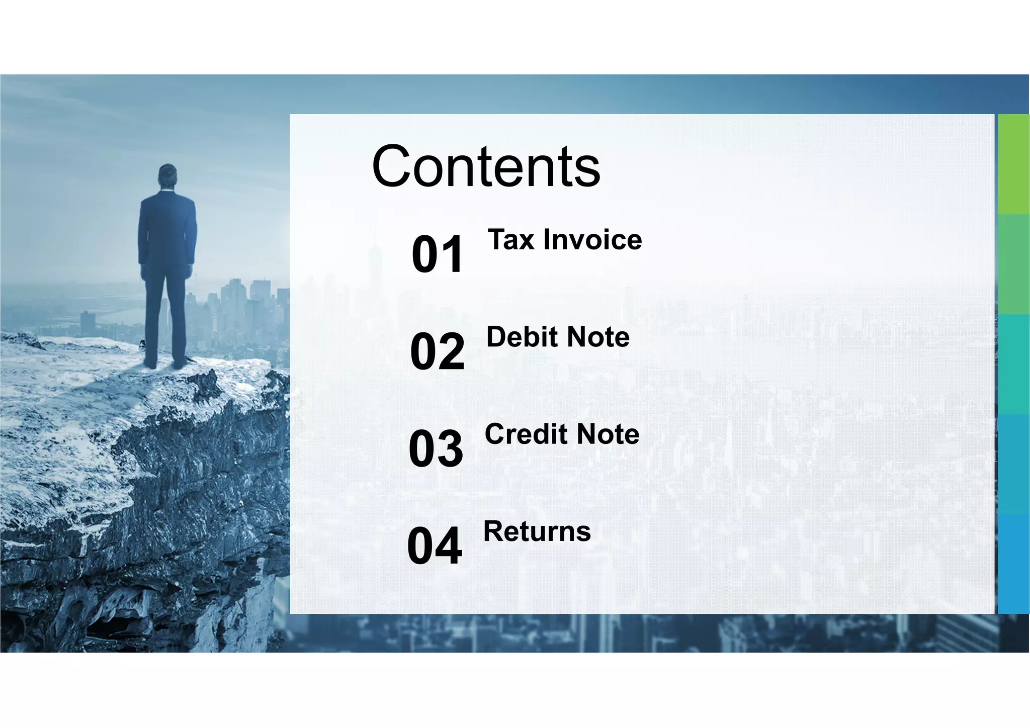 Gst tax invoice-debit note-credit note & returns ivth unit | PPT