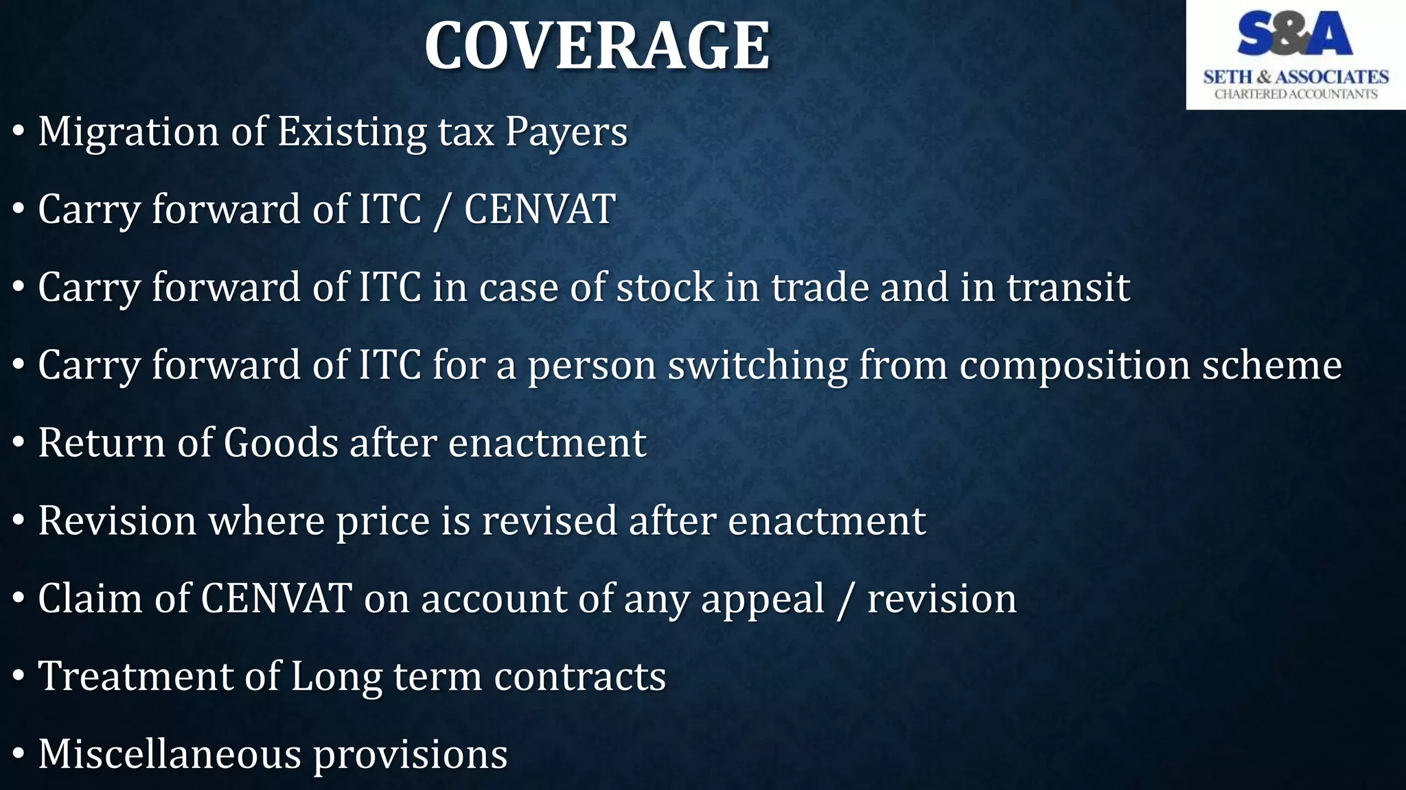 Our guide to GST Transition provisions | PPTX