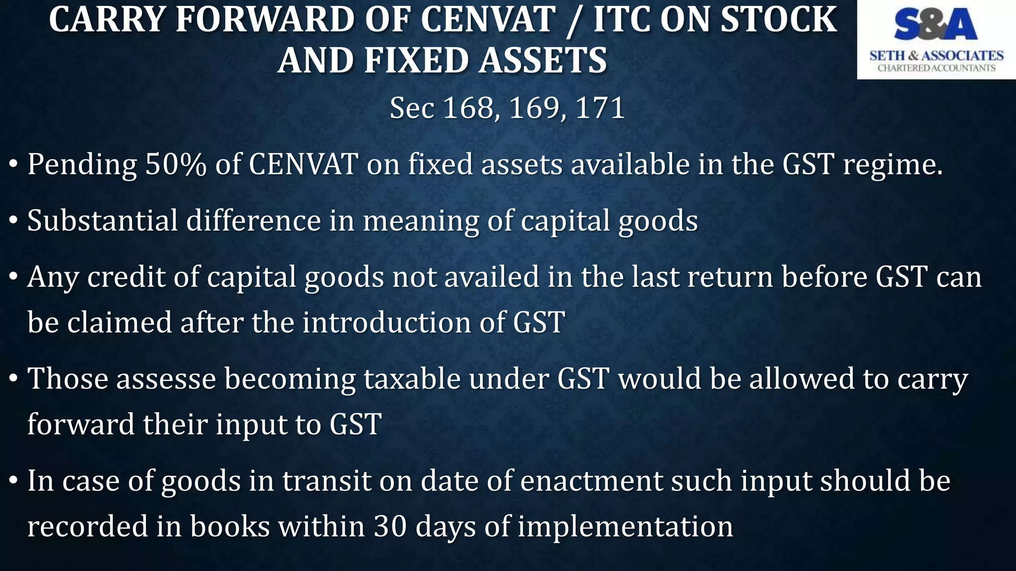 Our guide to GST Transition provisions | PPTX