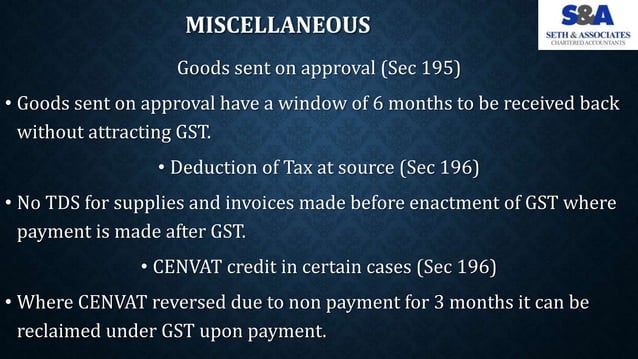 Our guide to GST Transition provisions | PPT