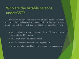 Goods And Service Tax in India, Informative PPT | The all about GST. | PPTX