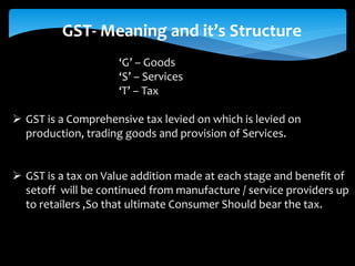 What is GST? | PPTX | Business Accounting & Finance | Business