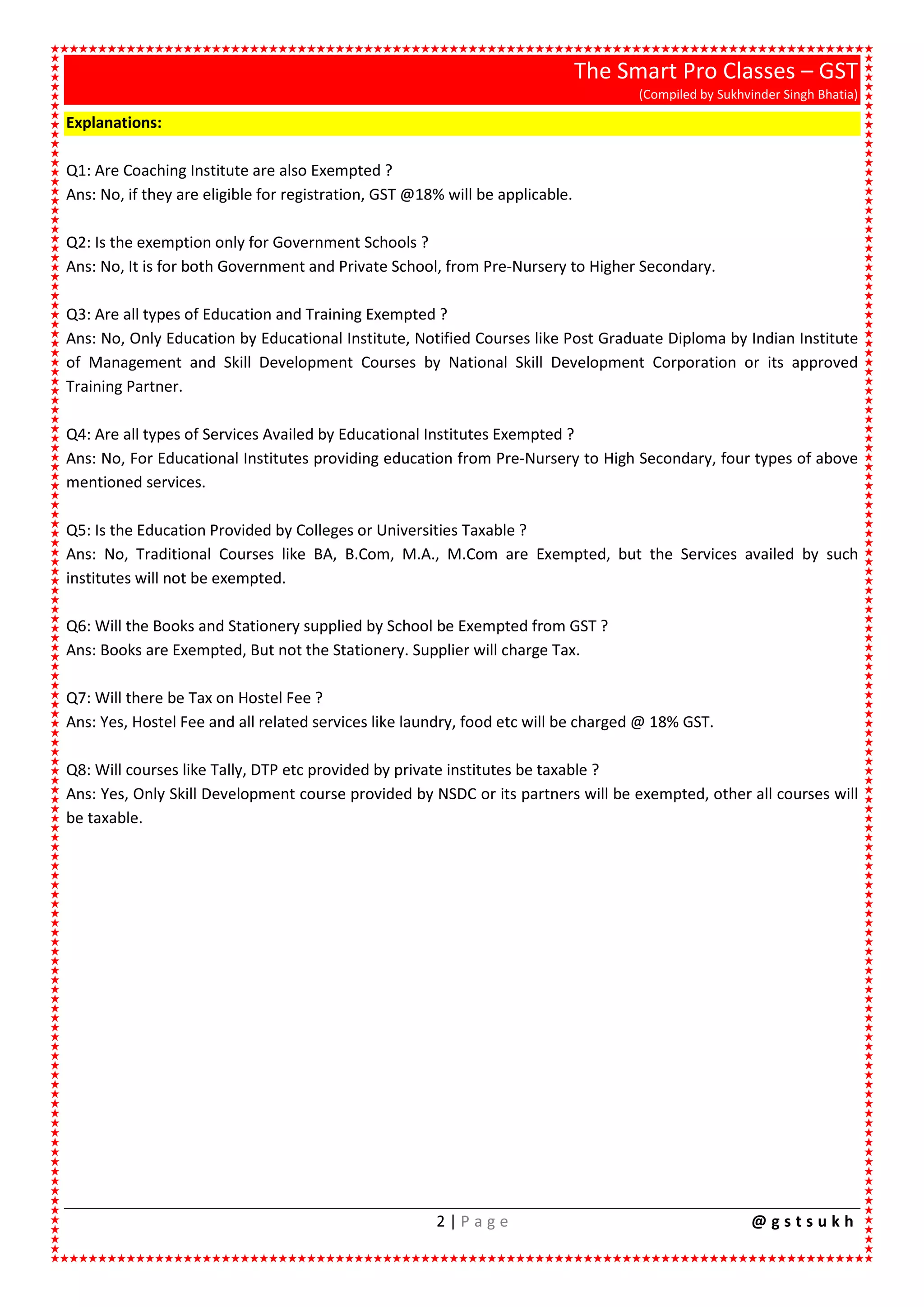 Gst and education sector | PDF