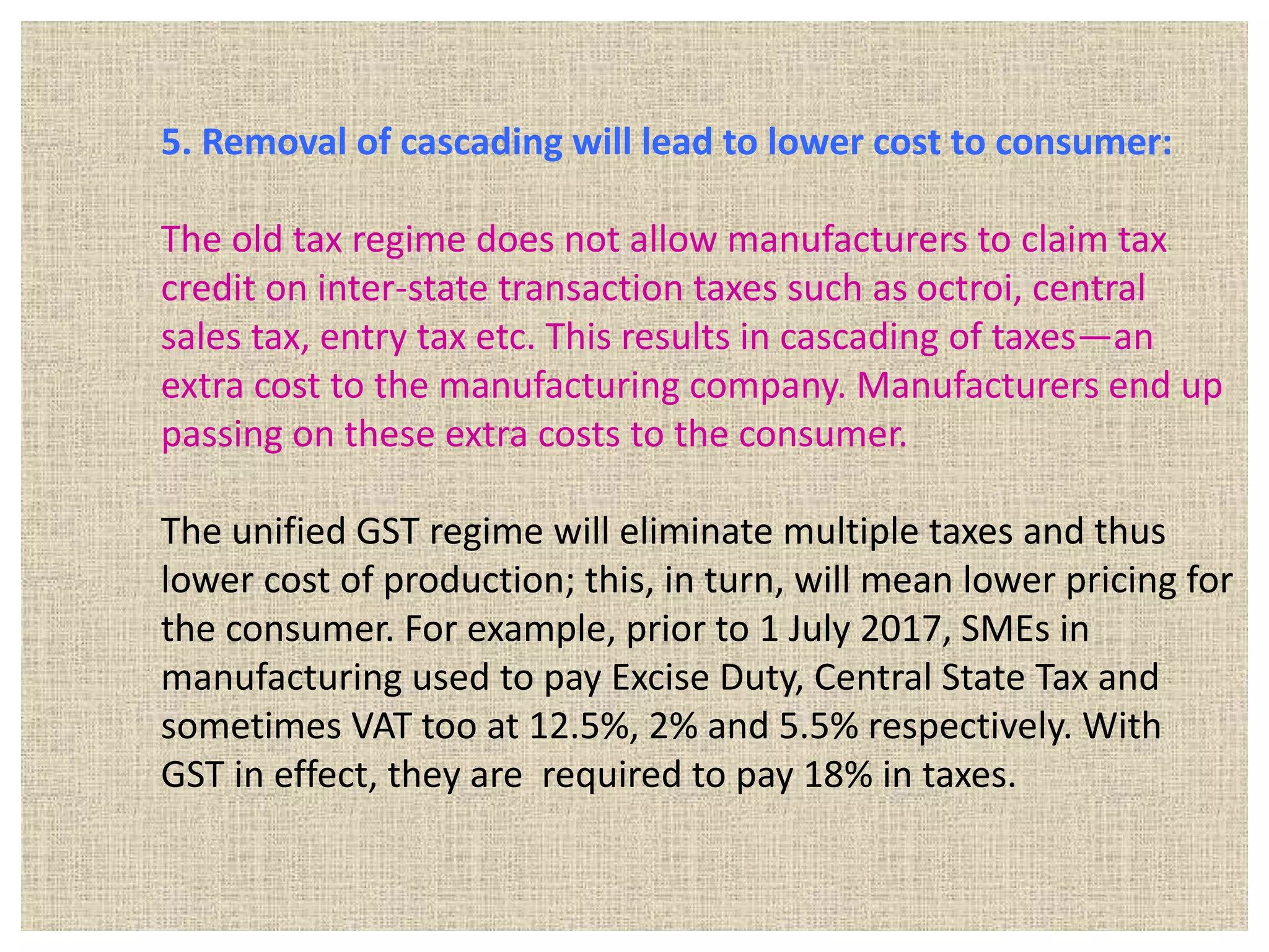 GST and Indian Manufacturing Sector | PPTX